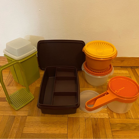 Tupperware | Kitchen | Vintage Tupperware Servalier Lot Harvest Colors ...